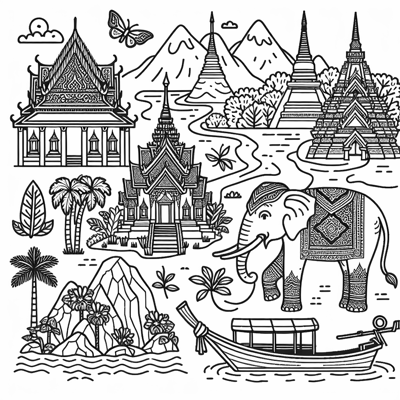 Thailand Coloring Page