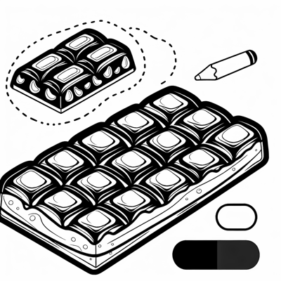 Chocolate Bar Coloring Page