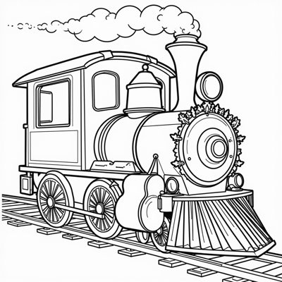 Metrolink Passenger Train Decorated With Christmas... Coloring Page