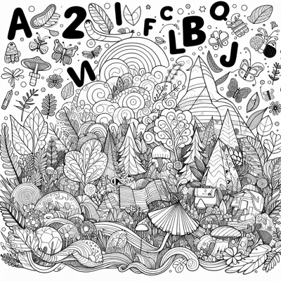 Cover Page Idea For A Nature Alphabet Coloring... Coloring Page