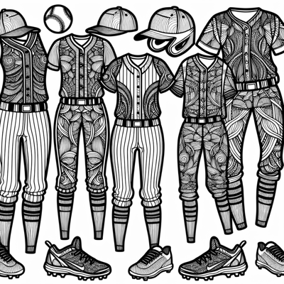 Softball Baseball Uniforms Coloring Page