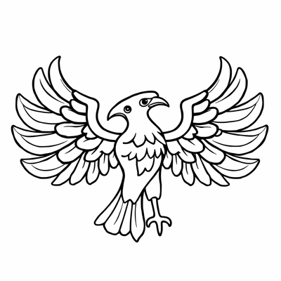The Emblem Of Garuda Indonesia Coloring Page