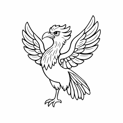 Symbol Of Garuda Indonesia With The Words... Coloring Page