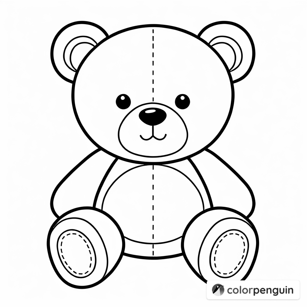 Simply Adorable Teddy Bear Coloring Page
