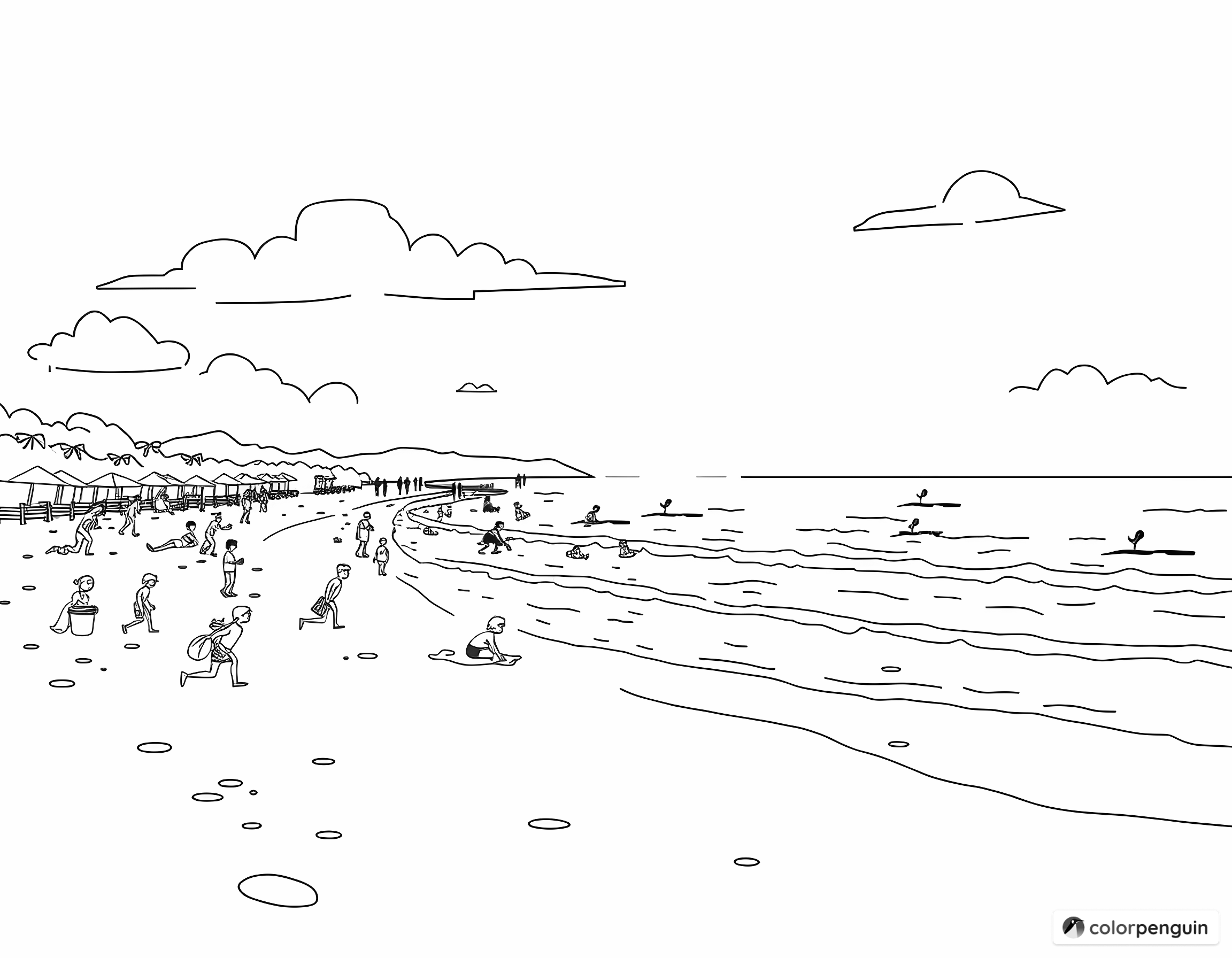 Fun Day At The Beach Coloring Page