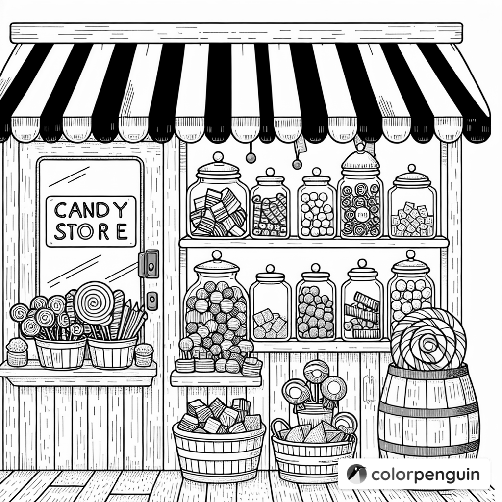 Corner Store Candy Coloring Page