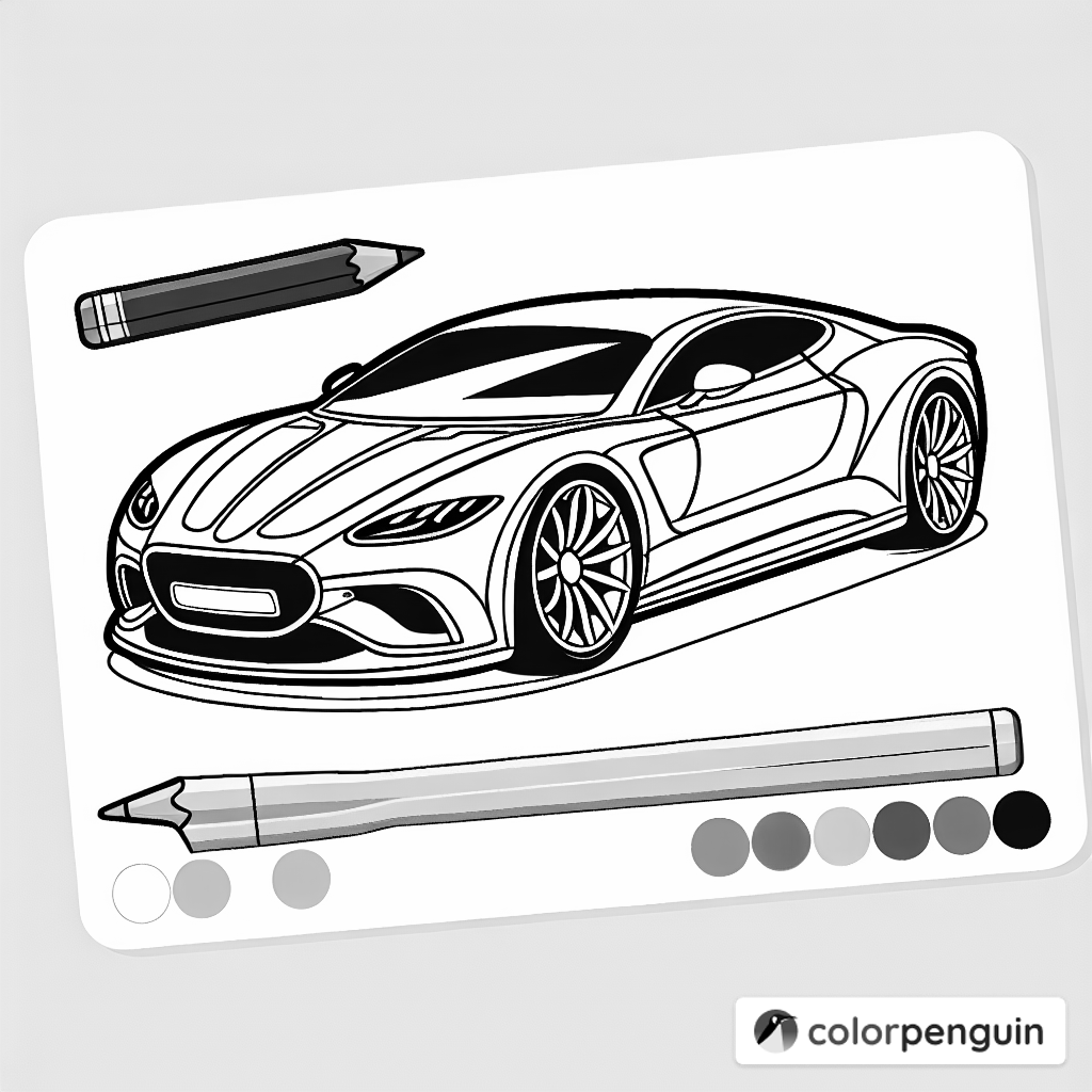 Modern Luxury Car Coloring Page