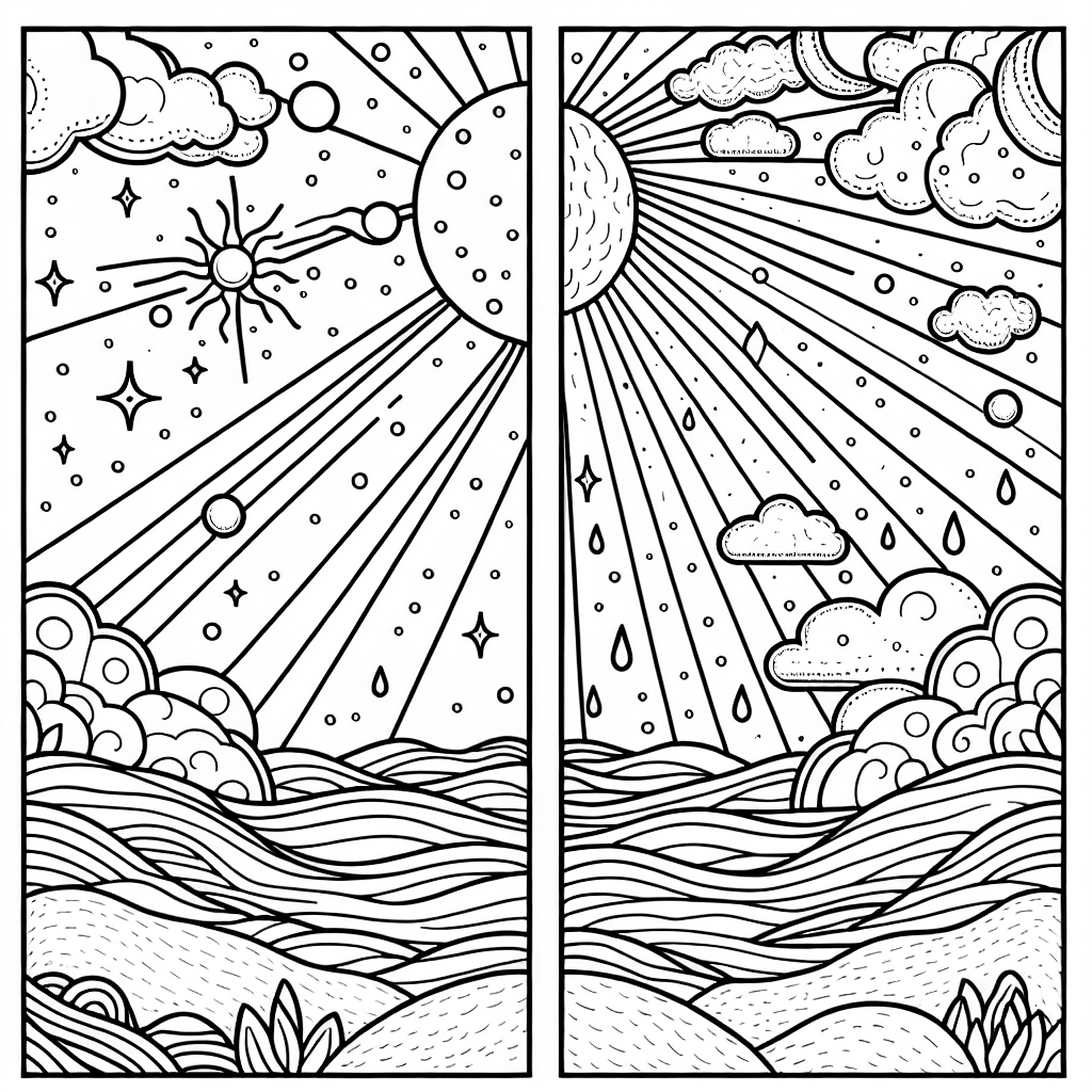 Separation Of Light And Darkness Coloring Page