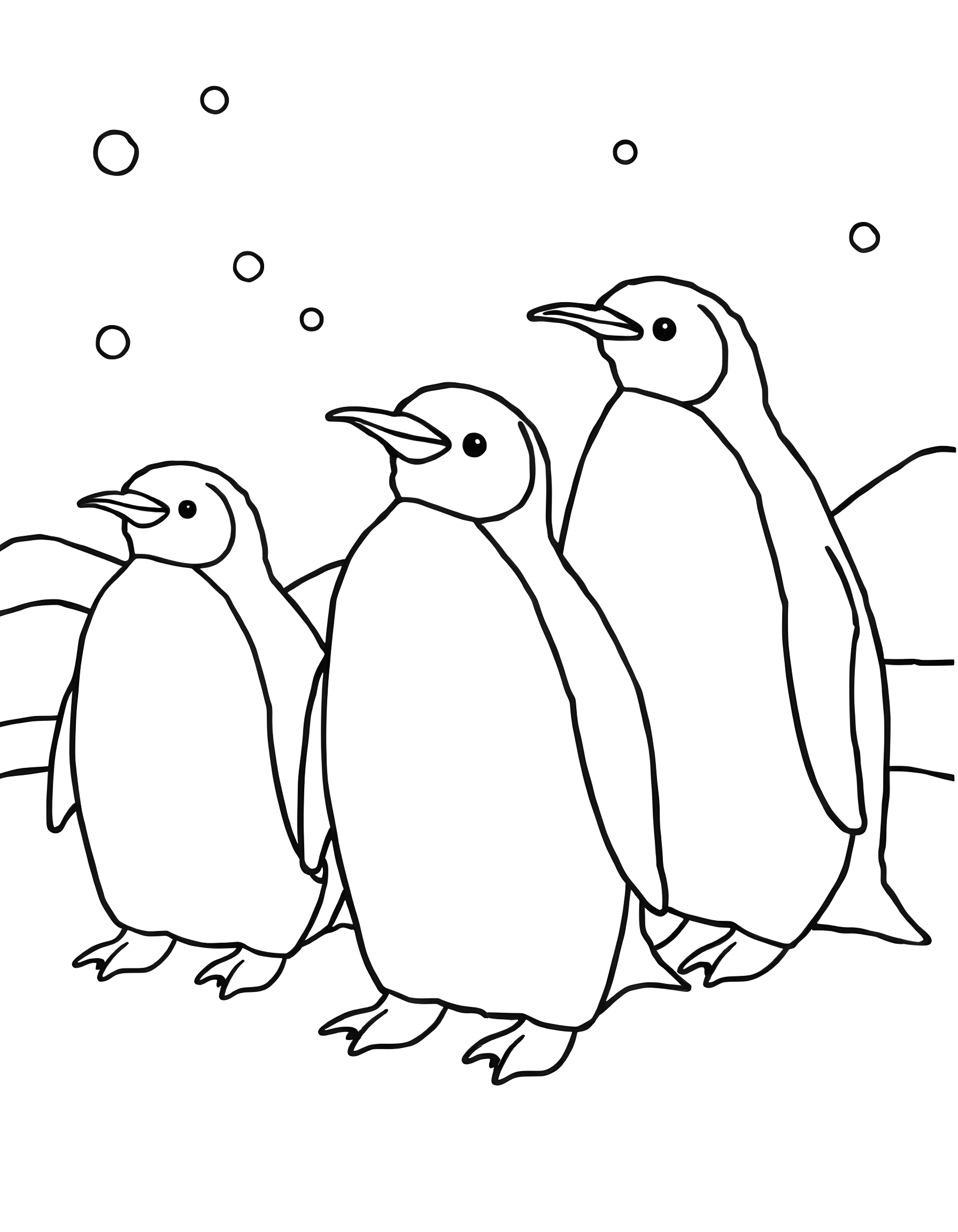 Winter Penguins Coloring Page