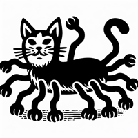 Cat With Spider Coloring Page