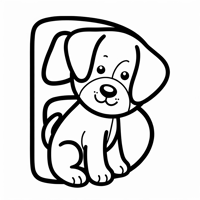 Letter B With Puppy Coloring Page | Free Printable