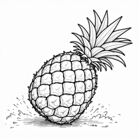 Pineapple Rolled Off The Table Coloring Page