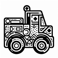 Shapes With Truck Coloring Page