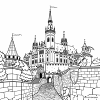 Wawel Castle Adventure Coloring Page