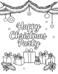 Christmas Party Invitation Coloring Page