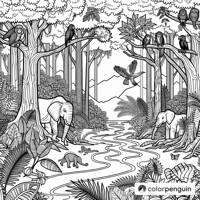 Jungle Adventure Coloring Page