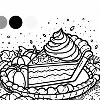 Pumpkin Pie And Whipped Cream Coloring Page