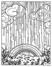 The Rainbow After The Rain Coloring Page