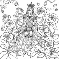 Princess Of Roses Coloring Page