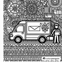 FedEx Delivery Truck Adventure Coloring Page