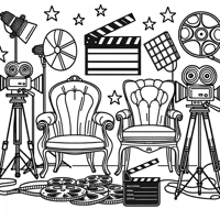 Hollywood Movie Set Coloring Page