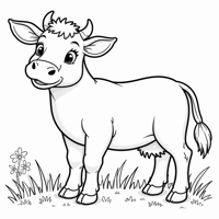 Cute Farm Animals Coloring Page For Toddlers Cow... Coloring Page