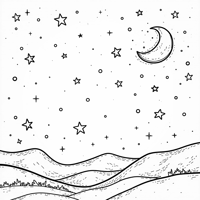 Starry Sky Coloring Page