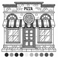 Pizza Front Shop Coloring Page