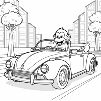 A Convertible Car With A Big Spoiler On The Rear... Coloring Page