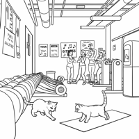 Kitty At Gym Coloring Page