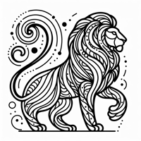 The Zodiacal Sign Leo Coloring Page