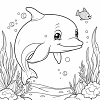 Plate And Fish Coloring Page