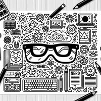 Nerd Flag Coloring Page