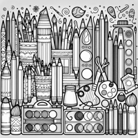 Coloring Items Simple Coloring Page