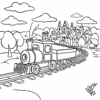 Toy Train Coloring Page