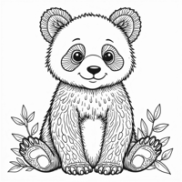 A Panda With A Mandala Coloring Page