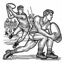An Australian Rules Footballer Wearing A Plain... Coloring Page
