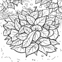 Abstract Leaves Coloring Page