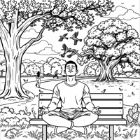 Outline Coloring Page 4k Afrolatino Man With Short... Coloring Page