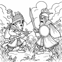 Cartoon In A War Coloring Page