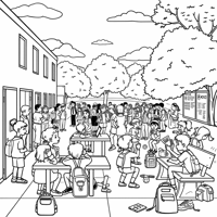 School House Coloring Page