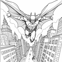 Batman Flying Coloring Page