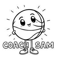 Basketball With Words Coach Sam Coloring Page