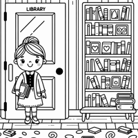 Welcome To The Library Coloring Page