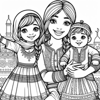Nephew And Little Aunt Coloring Page