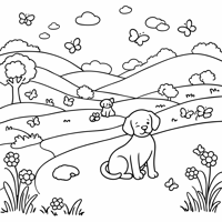 A Mindful Puppy Coloring Page