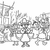 Thanksgiving Day Parade Coloring Page