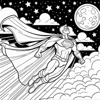 Batman Flying Coloring Page