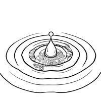 Rhythmic Ripples Illustrate Concentric Circles... Coloring Page