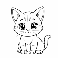 Funny Cat Coloring Page